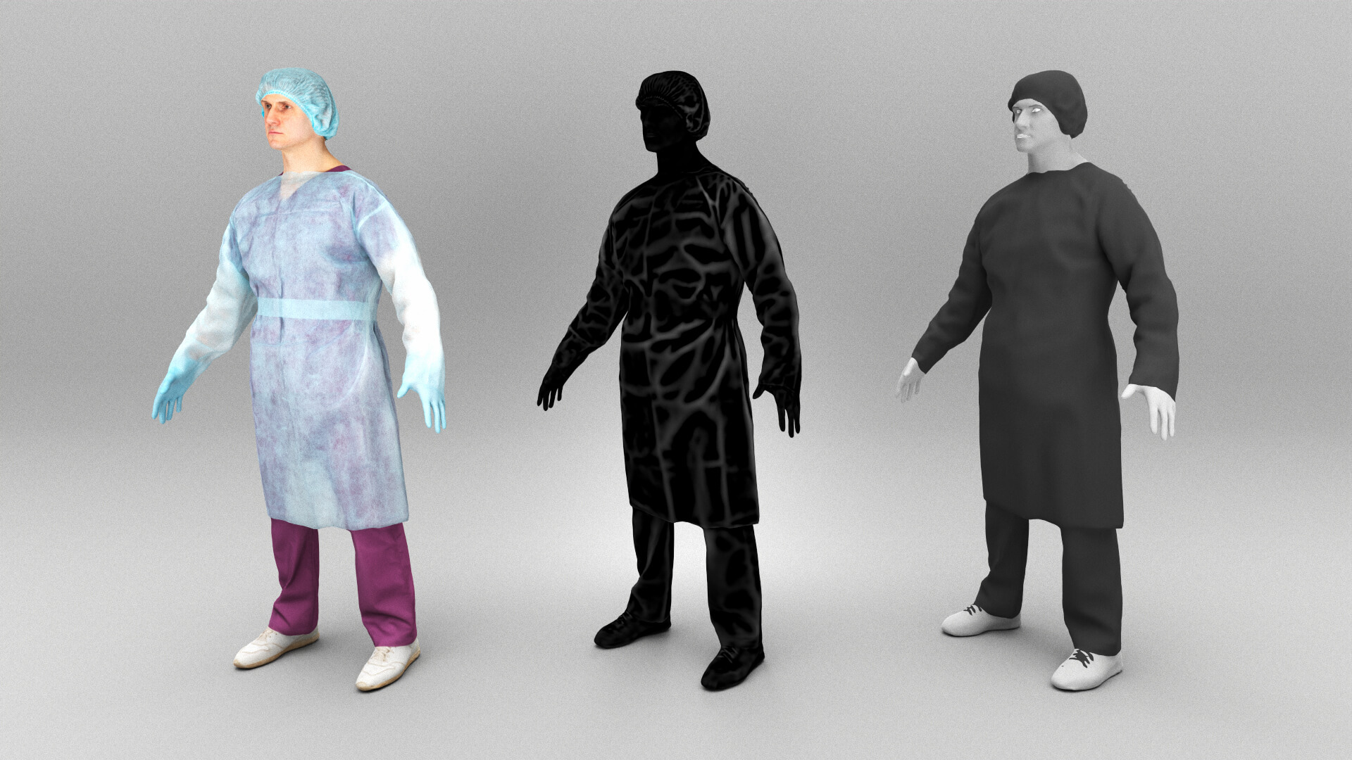 Medical Doctor Ready for Surgery in A-Pose 437 3D Model by deep3dstudio