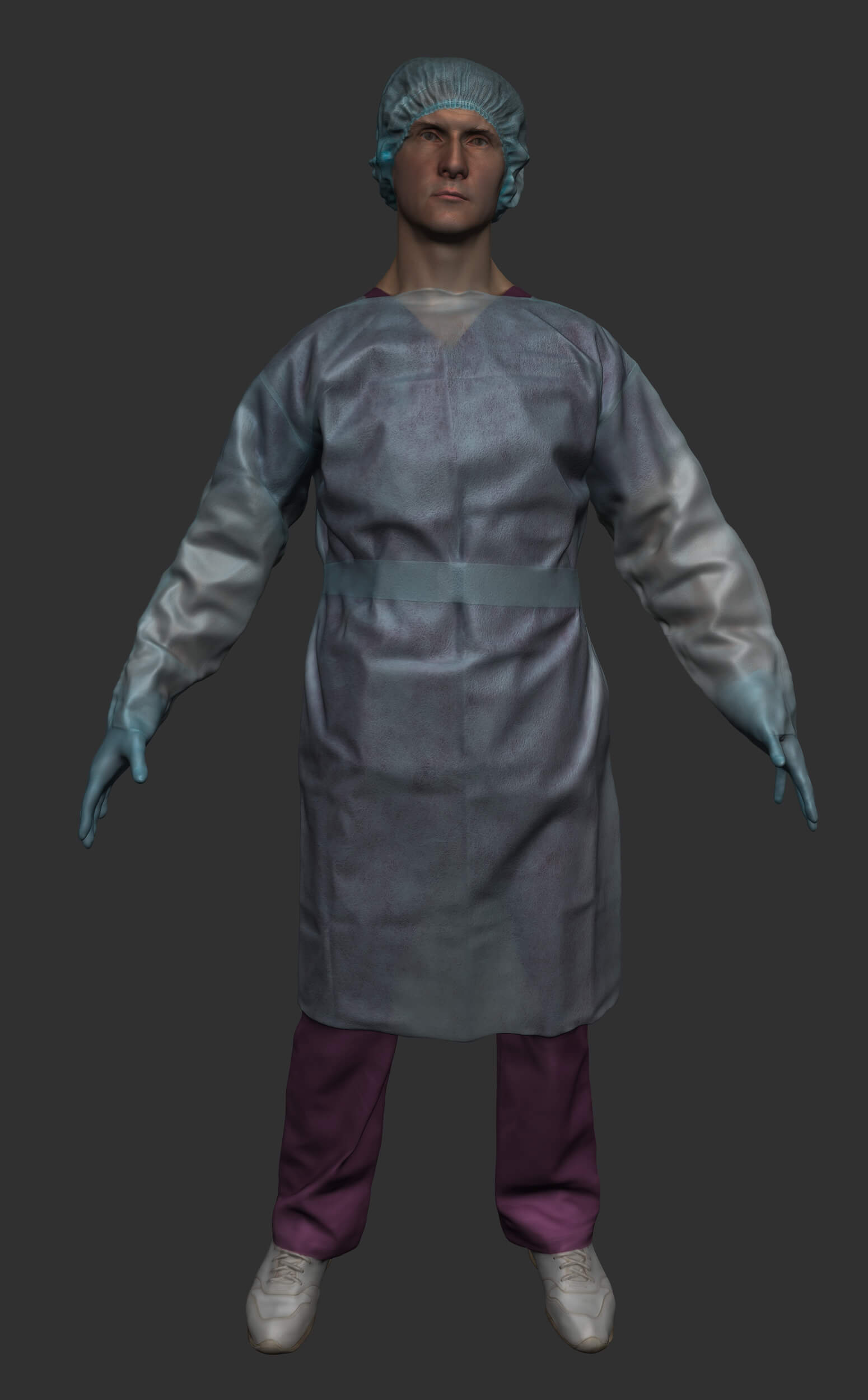 Medical Doctor Ready for Surgery in A-Pose 437 3D Model by deep3dstudio