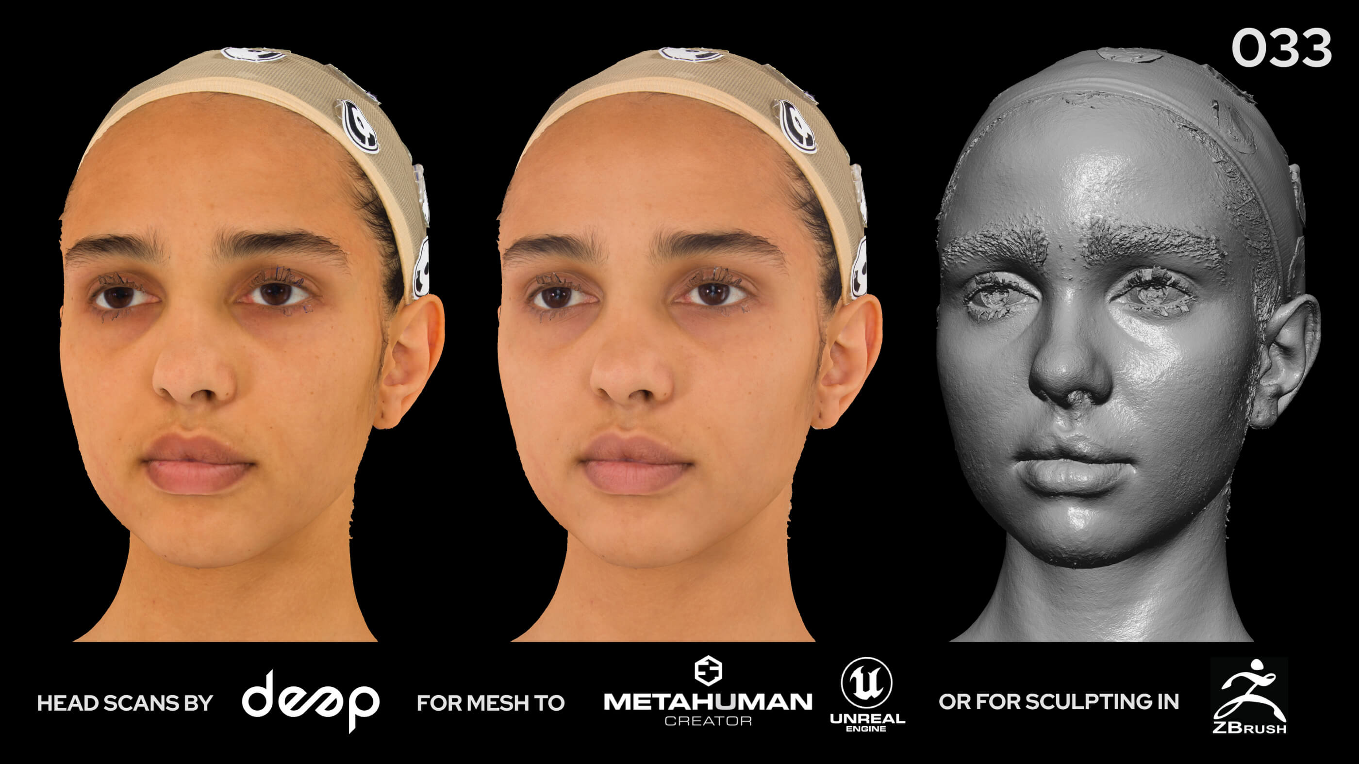 Middle East Female 20S Head Scan 033 - 3D Model by deep3dstudio