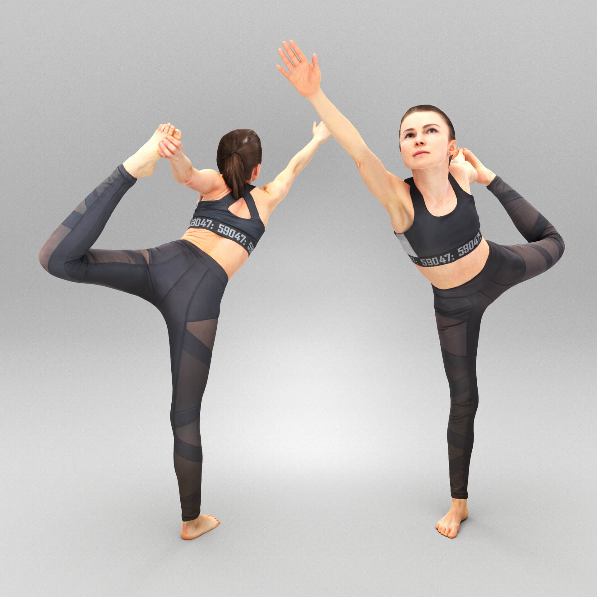 Pretty Woman Doing Yoga 433 - 3D Model by deep3dstudio