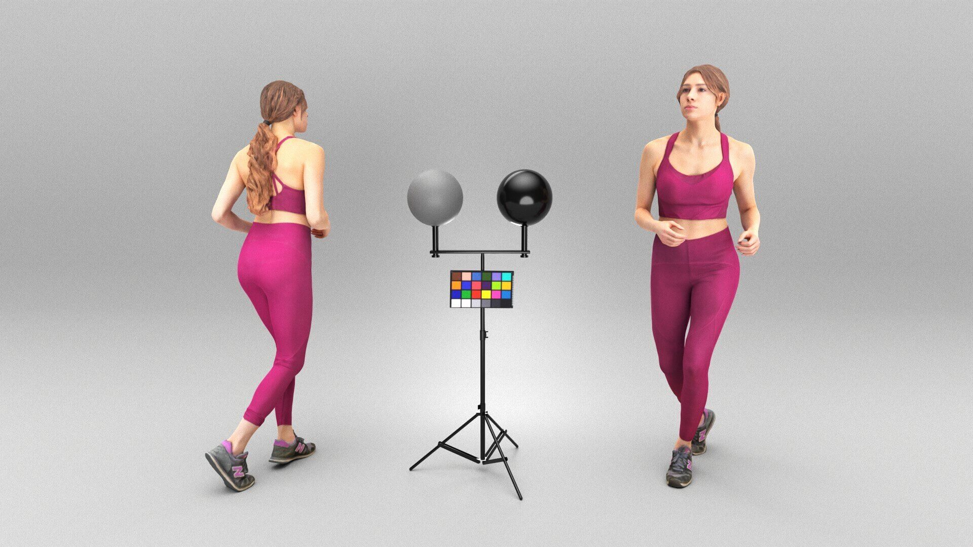 Pretty Young Woman Running 331 - 3D Model by deep3dstudio