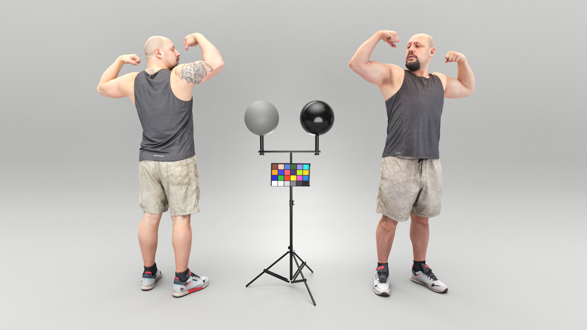 Sporty Man Demonstrating Muscles 408 - 3D Model by deep3dstudio