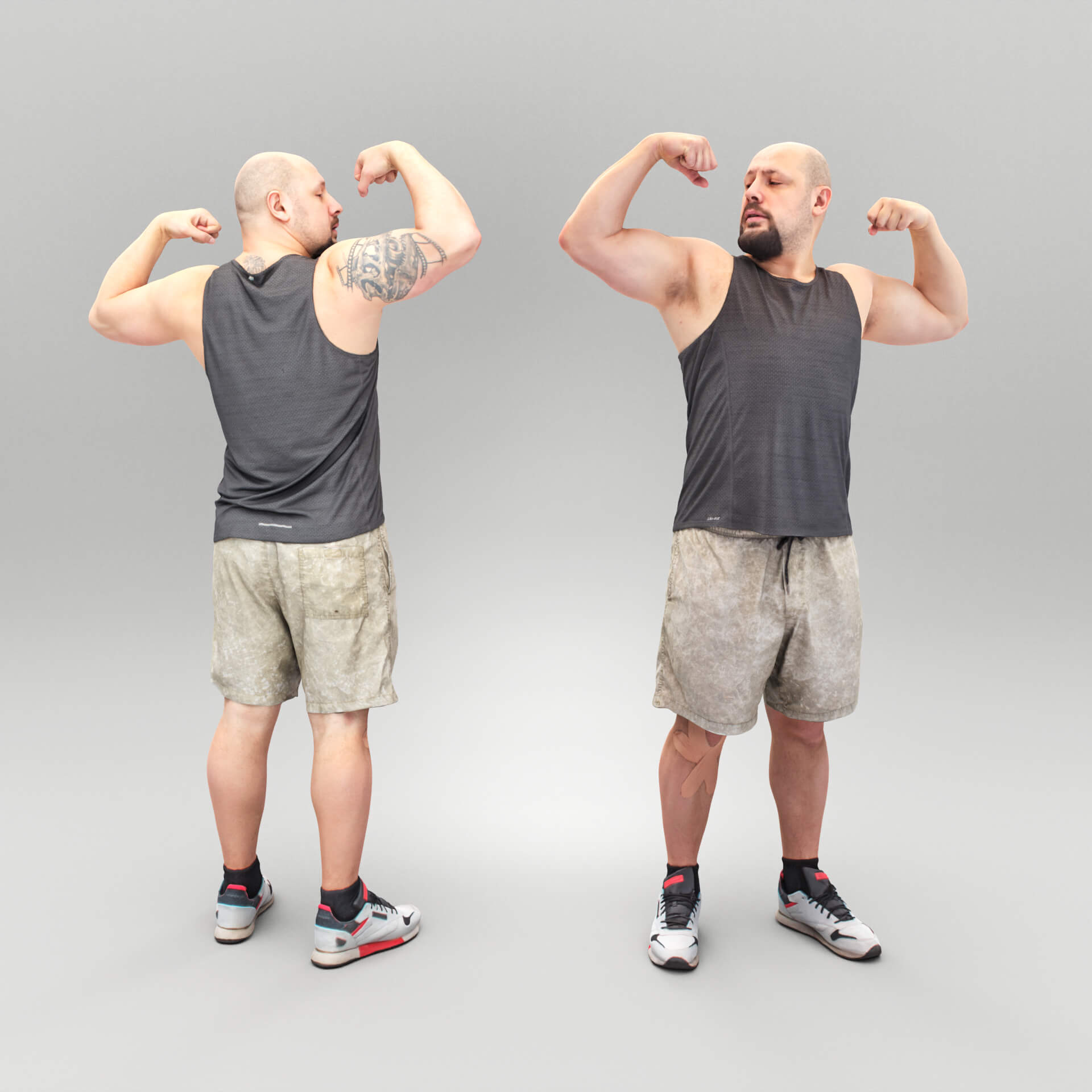 Sporty Man Demonstrating Muscles 408 - 3D Model by deep3dstudio