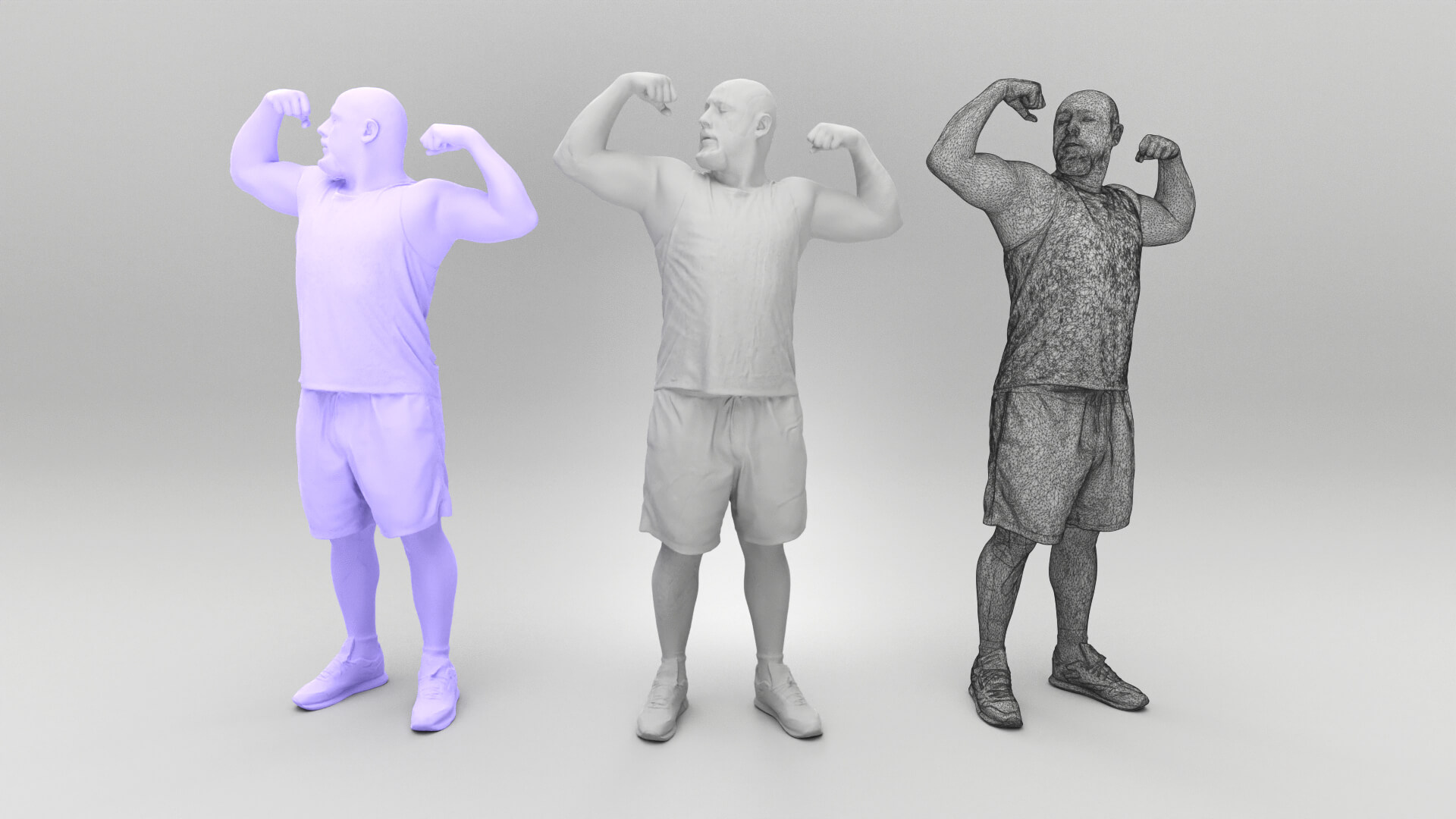 Sporty Man Demonstrating Muscles 408 - 3D Model by deep3dstudio