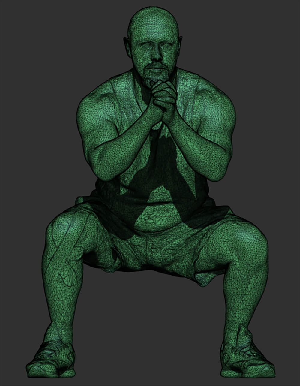 Sporty Man Doing Squats 418 - 3D Model by deep3dstudio