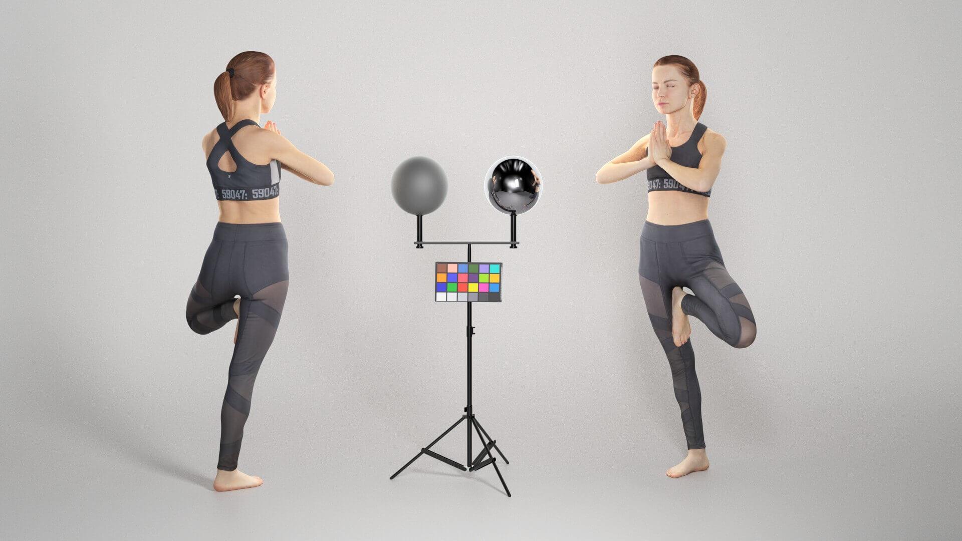 Sporty Woman Doing Yoga Routine 294 - 3D Model by deep3dstudio