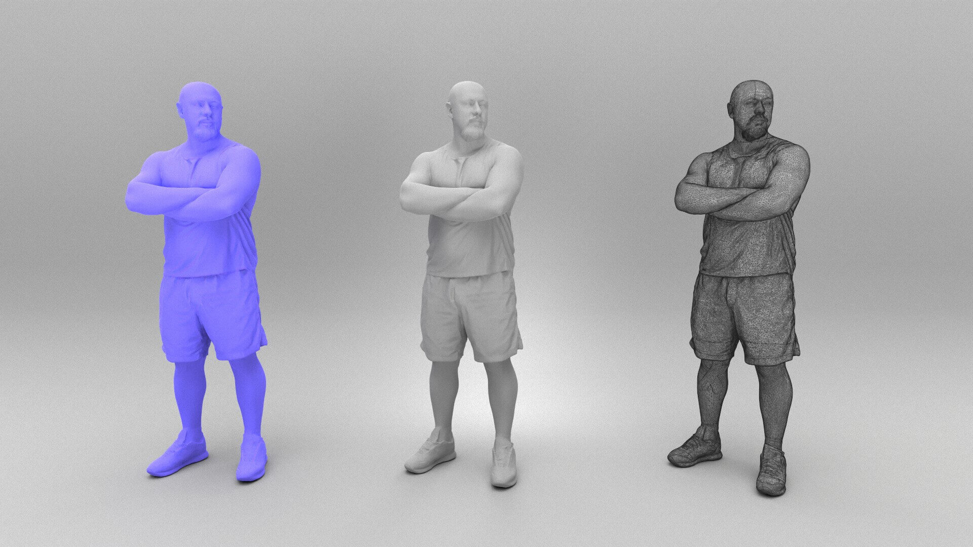 Strong Man With Crossed Arms 389 - 3D Model by deep3dstudio