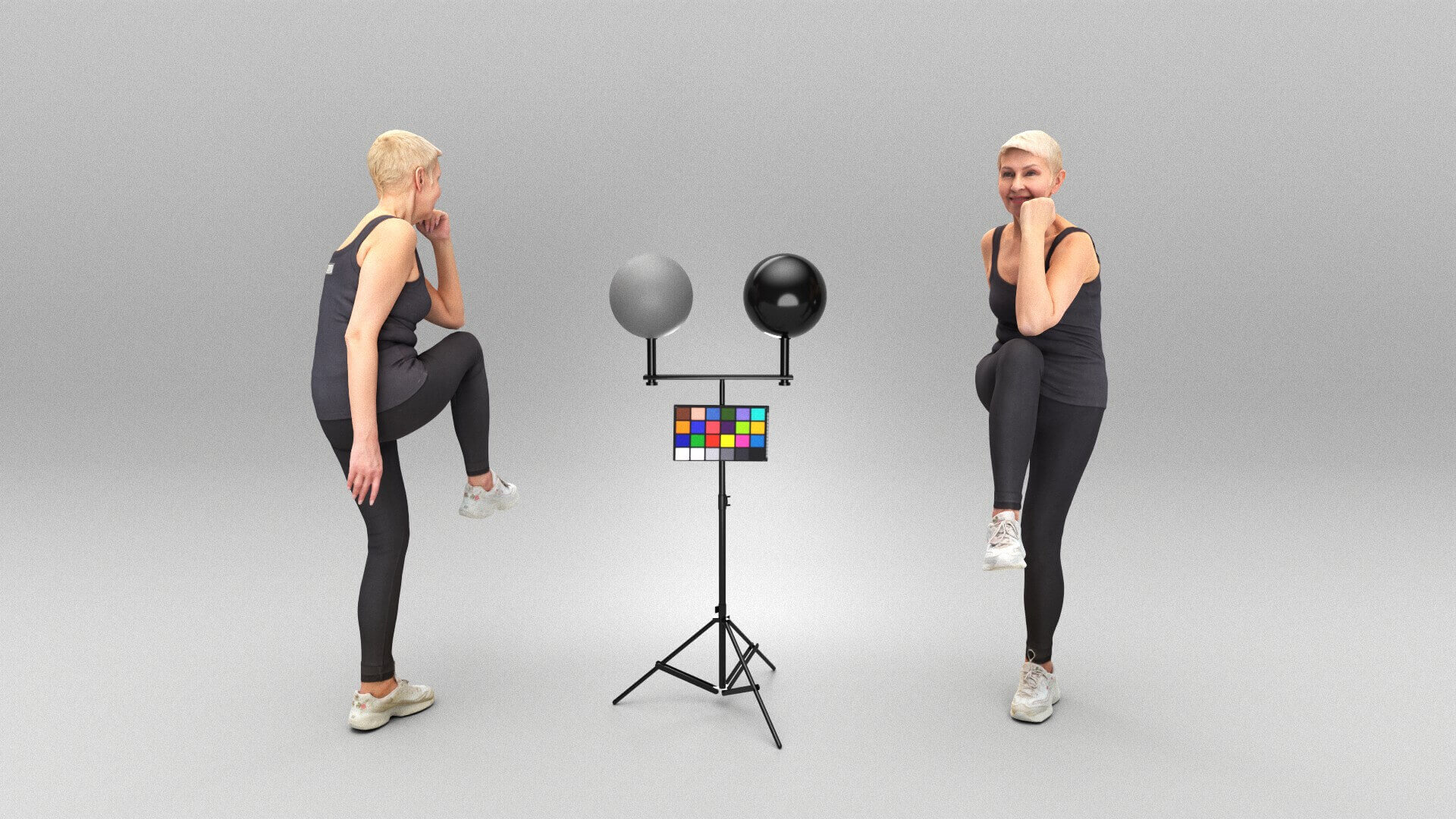 Woman Doing Fitness Exercise 328 - 3D Model by deep3dstudio