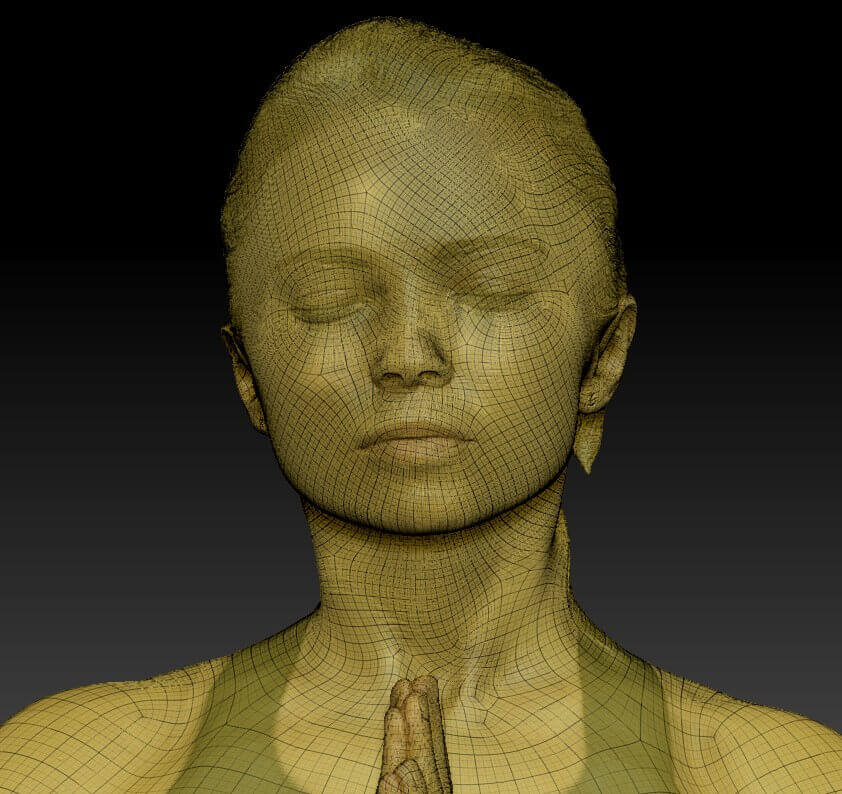 Woman In Lotus Pose 298 - 3D Model by deep3dstudio