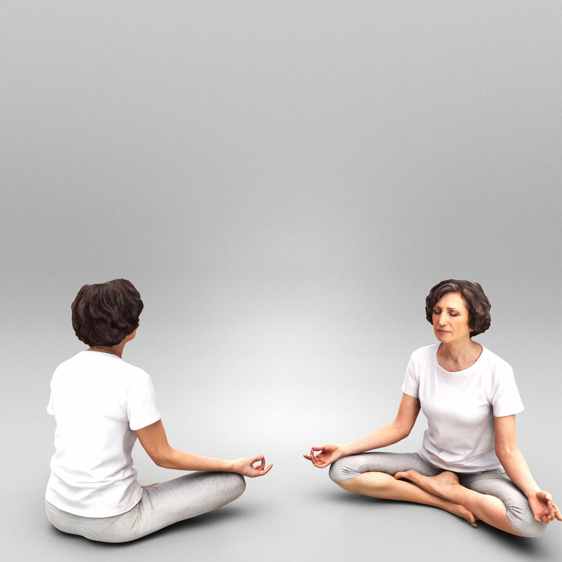Woman in Lotus Position Meditating 440 - 3D Model by deep3dstudio