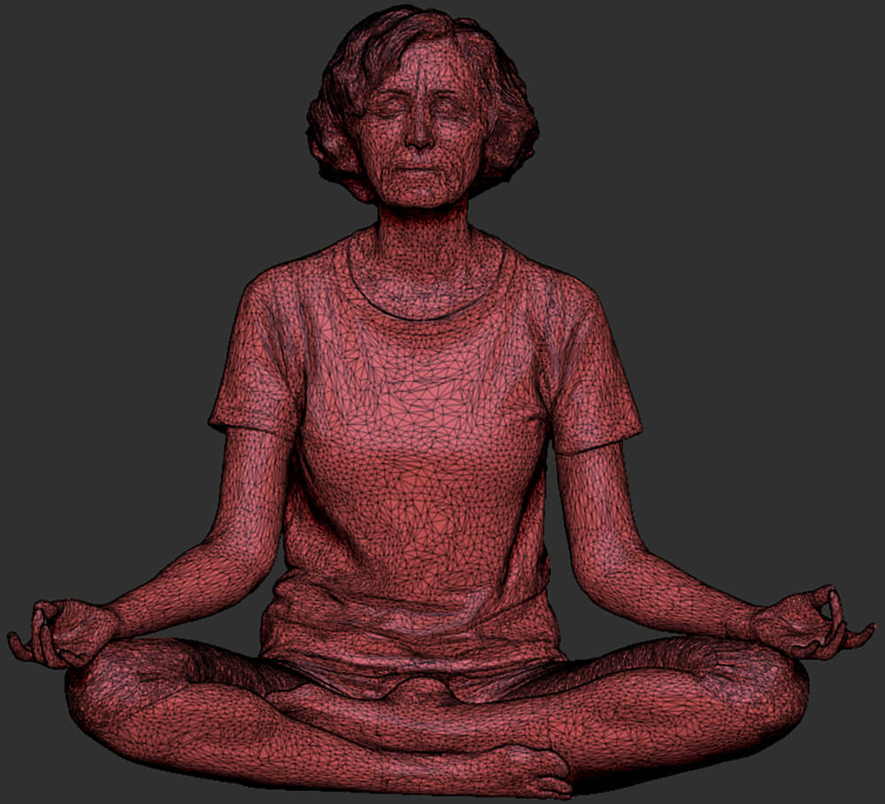 Woman in Lotus Position Meditating 440 - 3D Model by deep3dstudio