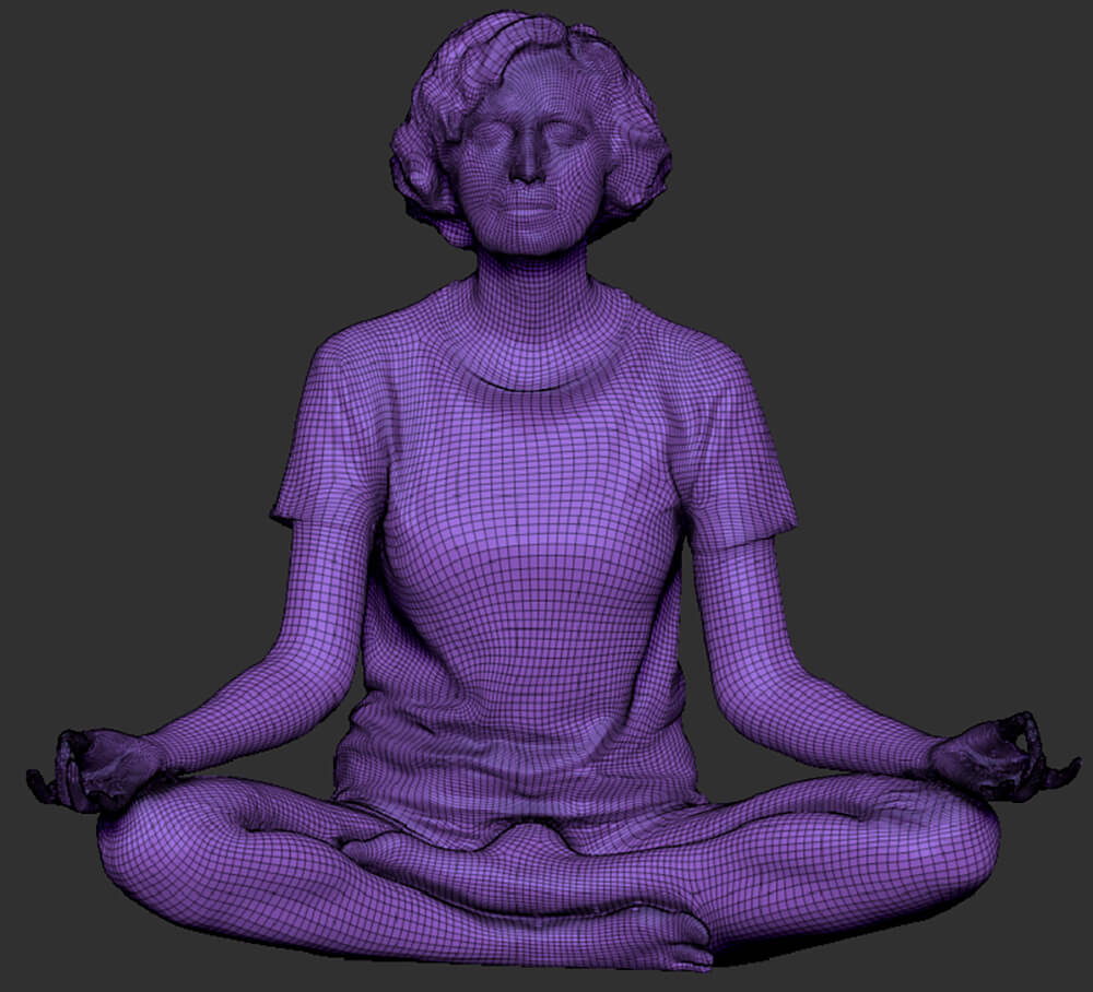 Woman in Lotus Position Meditating 440 - 3D Model by deep3dstudio