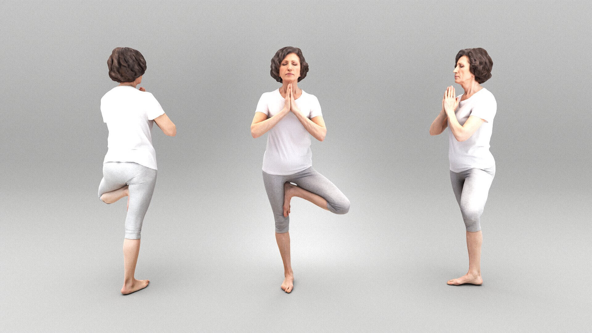 Woman In Meditation Pose 345 - 3D Model by deep3dstudio