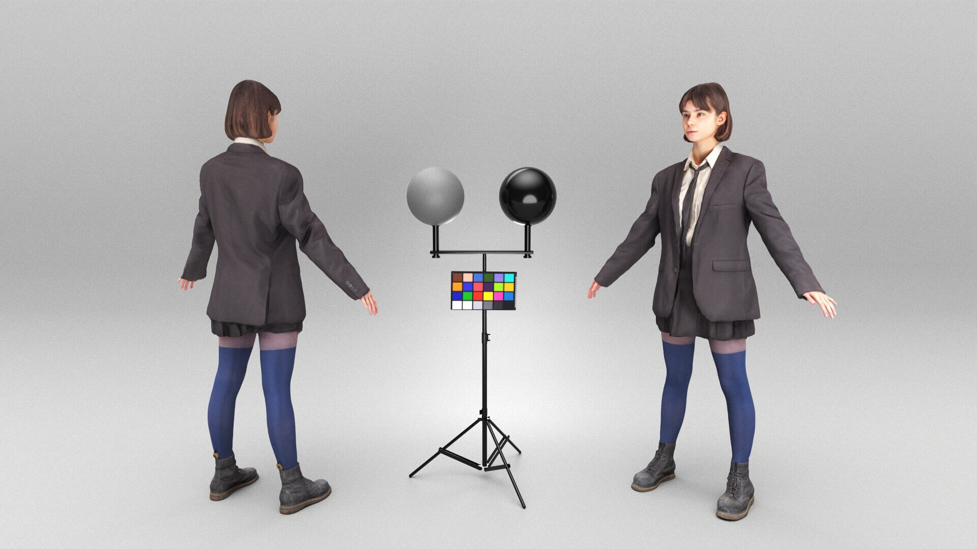 Woman in School Uniform 341 - 3D Model by deep3dstudio