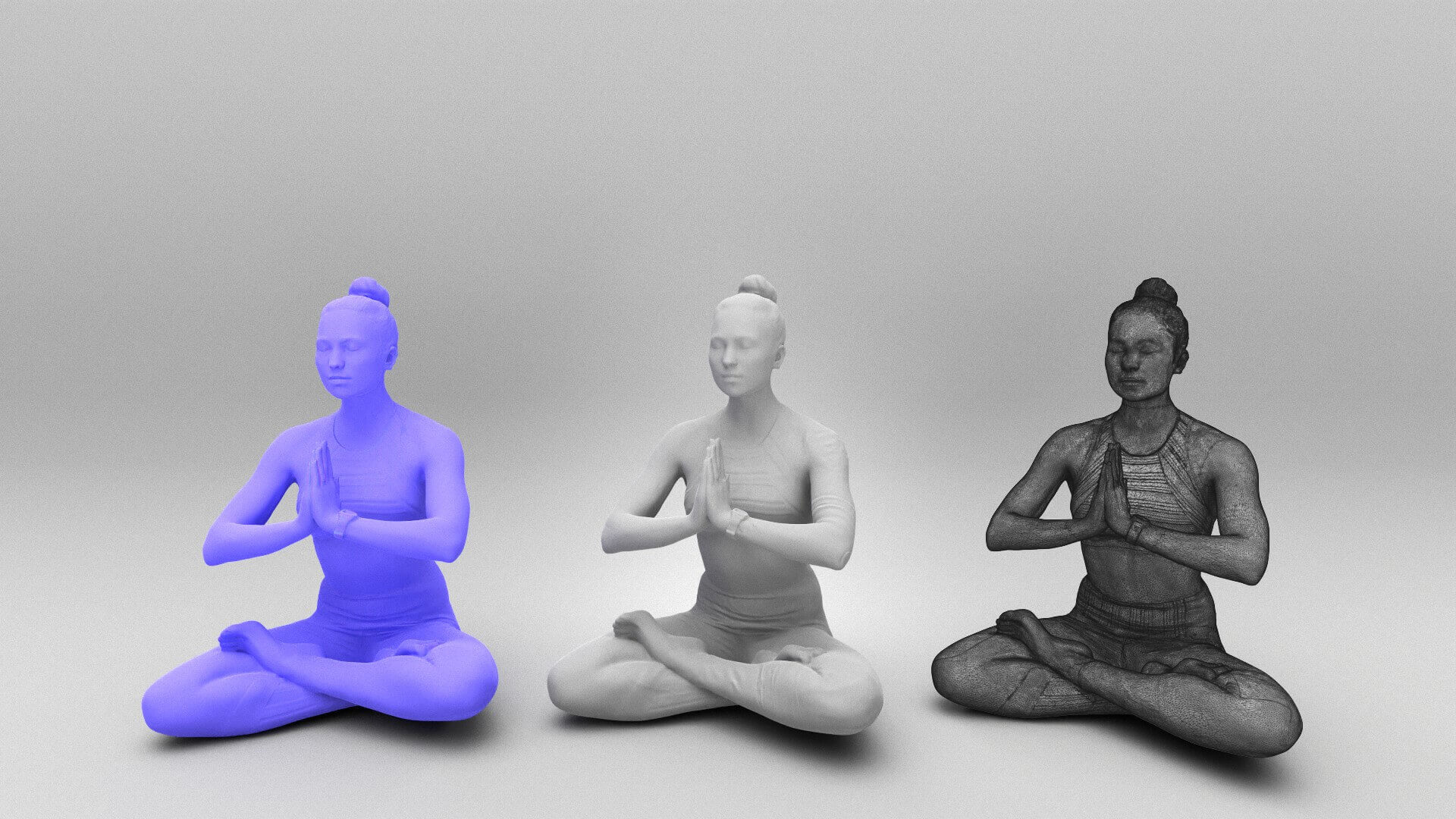 Woman In Yoga Pose 327 - 3D Model by deep3dstudio