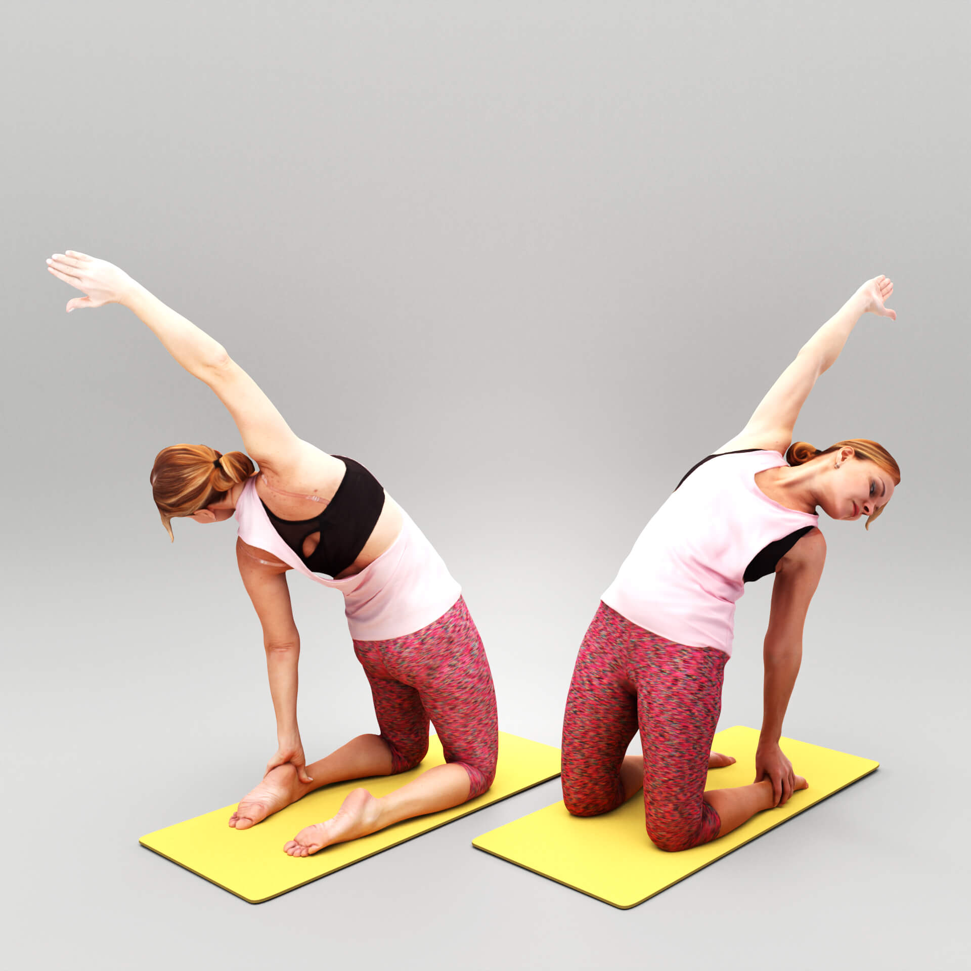 Woman in Yoga Pose 439 - 3D Model by deep3dstudio