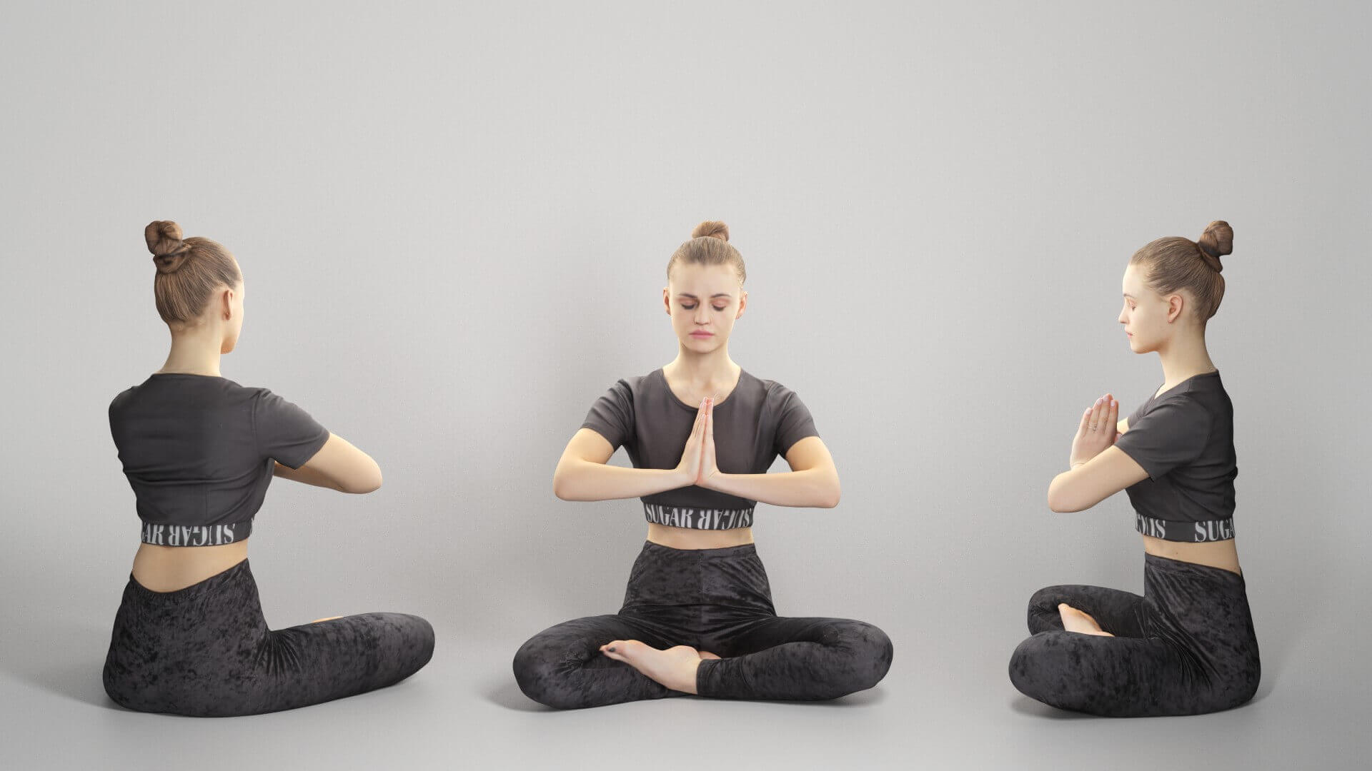 Woman Practicing Yoga 301 - 3D Model by deep3dstudio