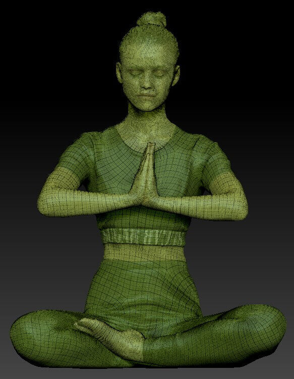 Woman Practicing Yoga 301 - 3D Model by deep3dstudio