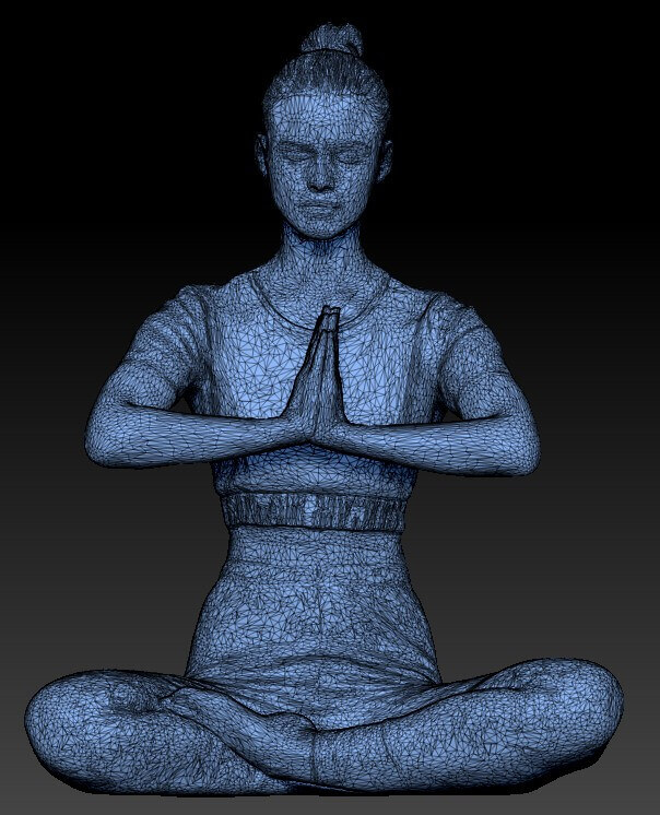 Woman Practicing Yoga 301 - 3D Model by deep3dstudio