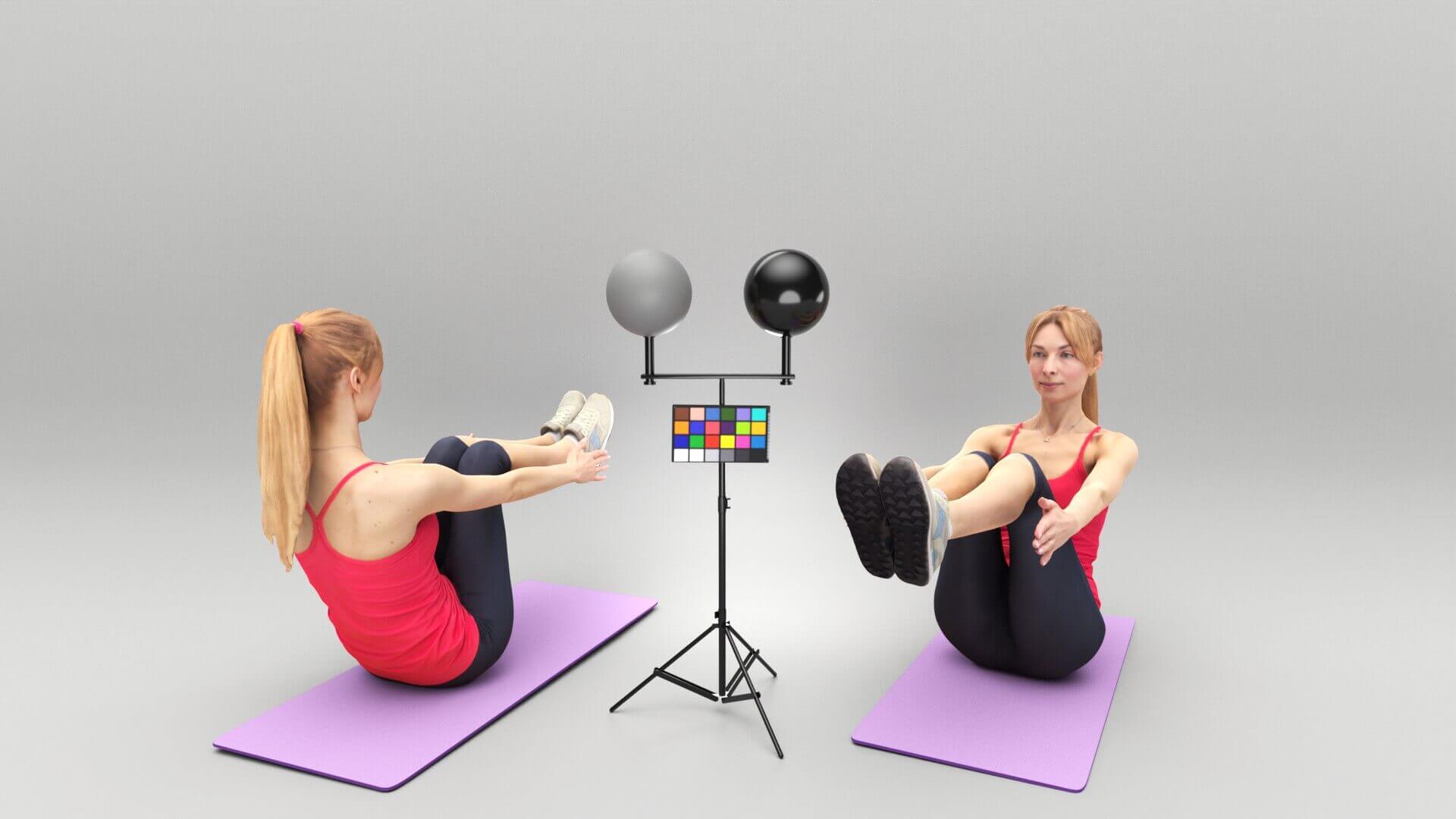 Woman Sitting On Mat in Yoga Pose 356 - 3D Model by deep3dstudio