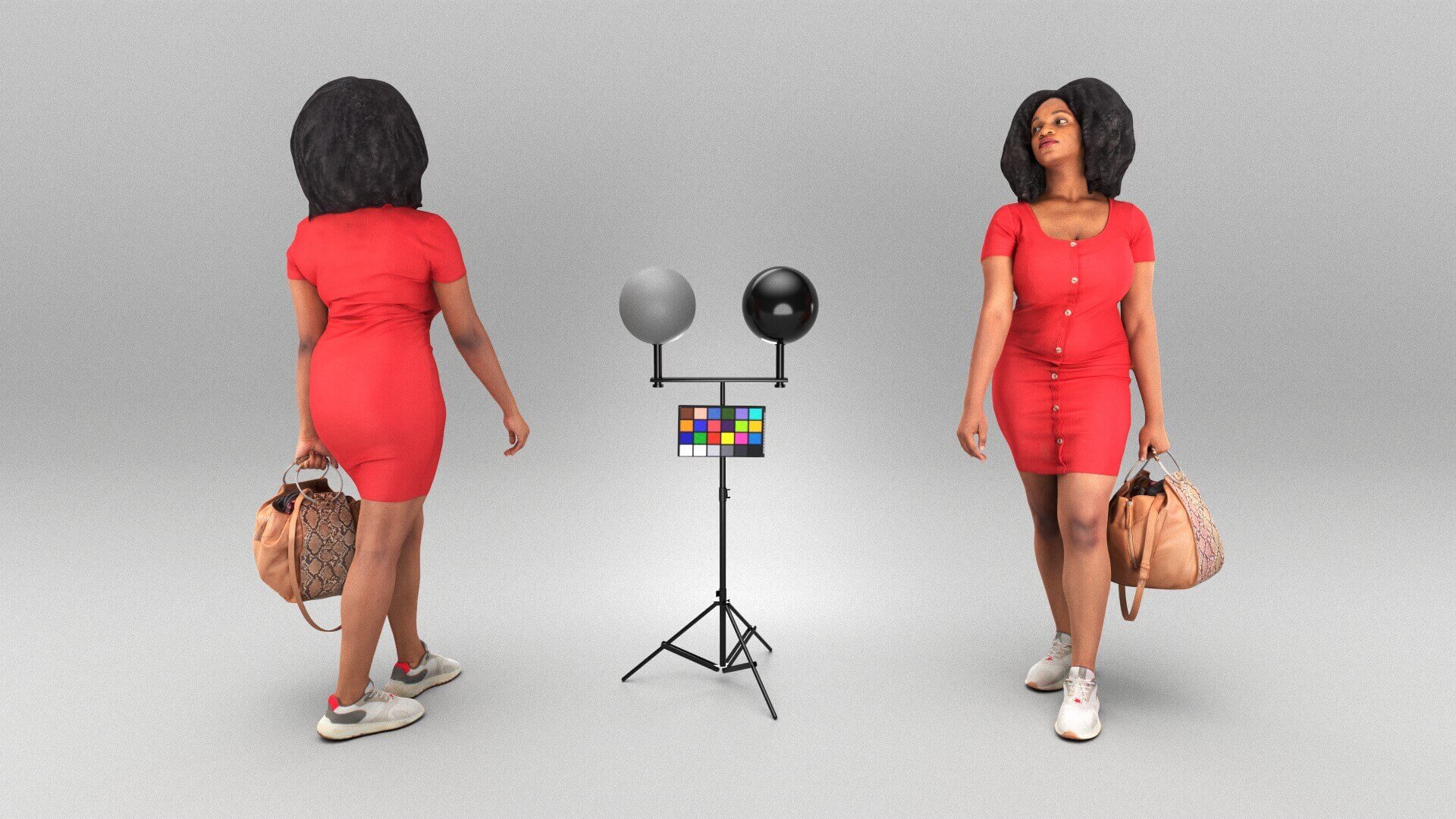 Young African-American Woman Walking 349 3D Model by deep3dstudio