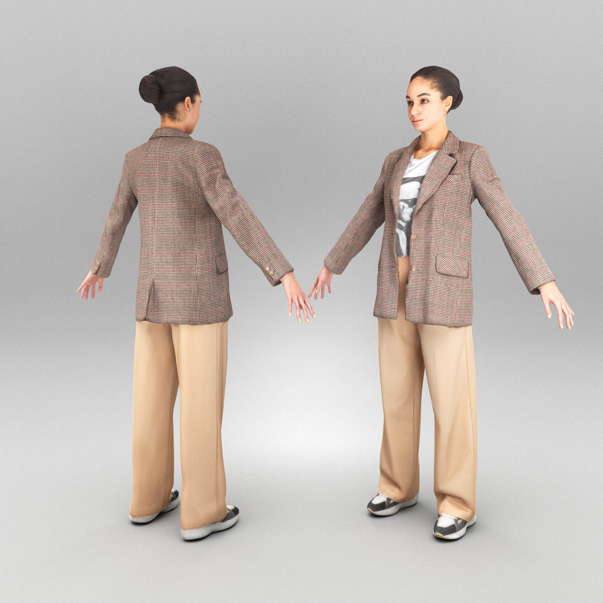 Young Elegant Woman Ready for Animation 452 - 3D Model by deep3dstudio