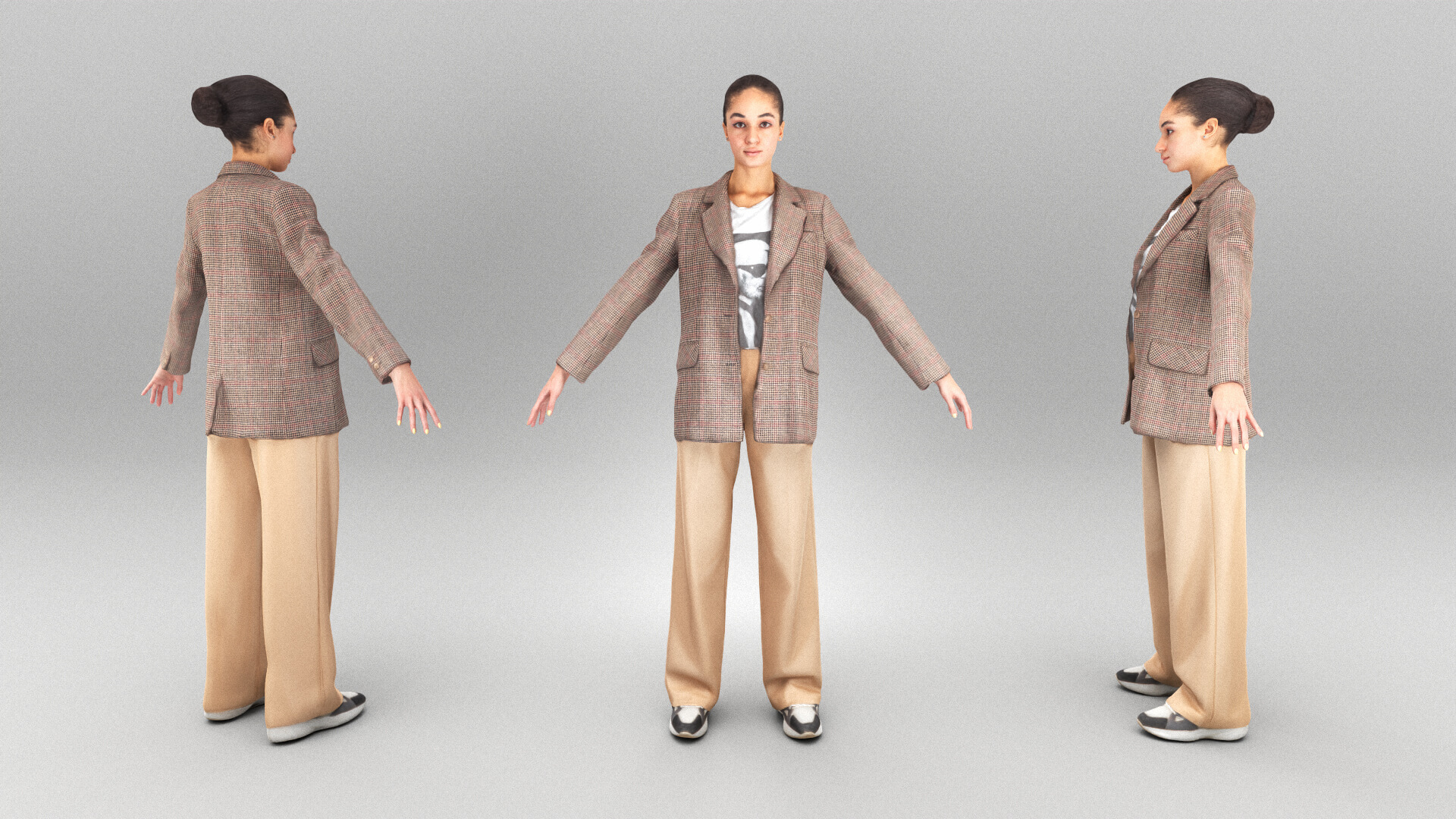 Young Elegant Woman Ready for Animation 452 - 3D Model by deep3dstudio