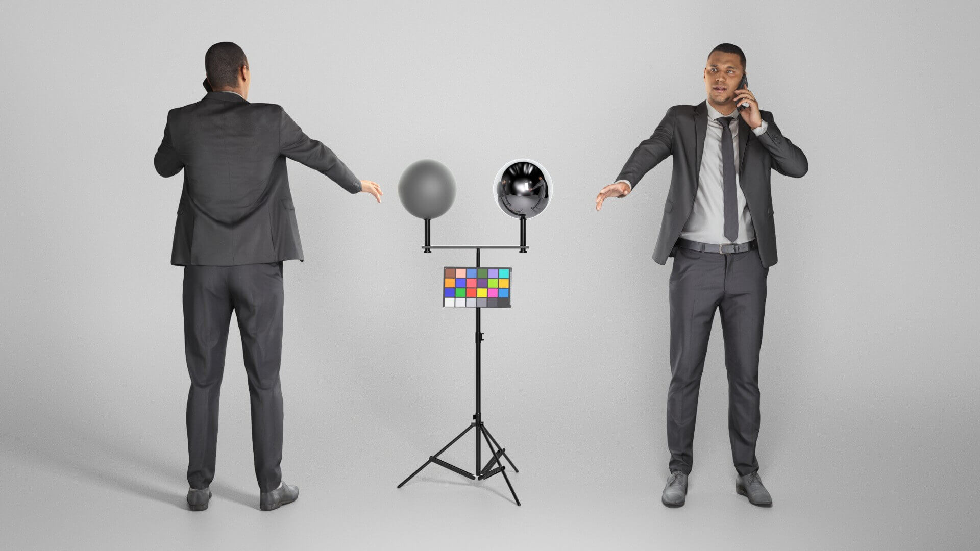 Young Man In Black Suit Talking On Mobile Phone 257 - 3D Model by ...