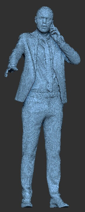 Young Man In Black Suit Talking On Mobile Phone 257 - 3D Model by ...