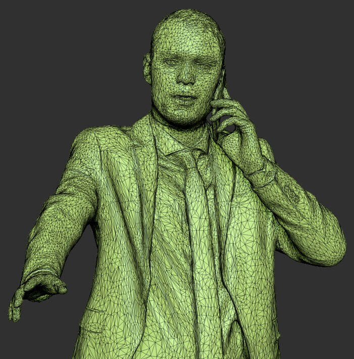 Young Man In Black Suit Talking On Mobile Phone 257 - 3D Model by ...