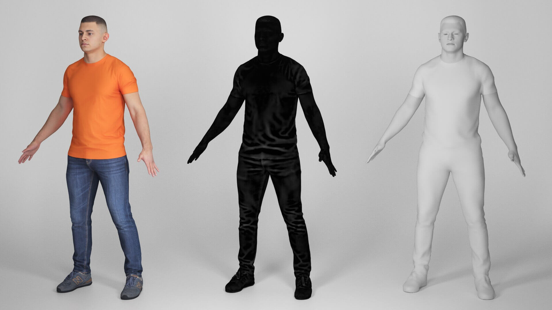 Young Man In Orange T-shirt Ready For Animation 328 3D Model by ...