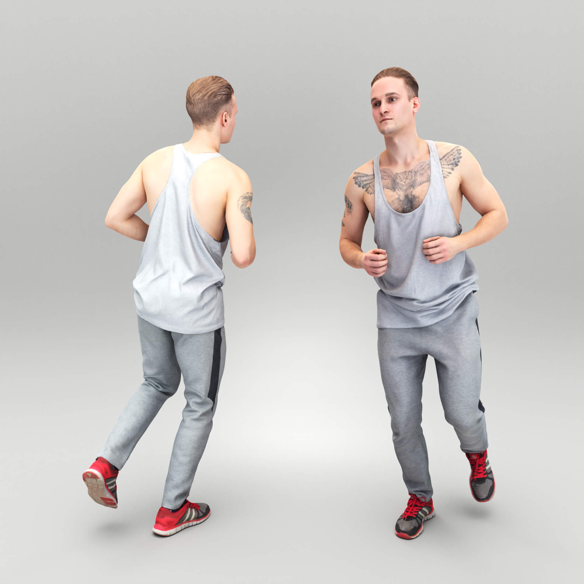 Young Man Running 415 - 3D Model by deep3dstudio