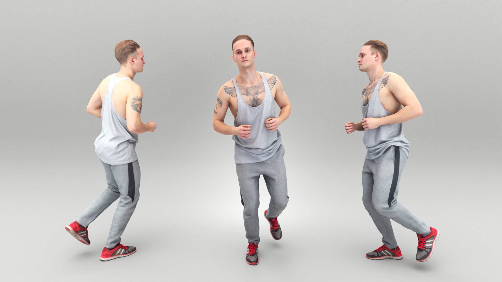 Young Man Running 415 - 3D Model by deep3dstudio