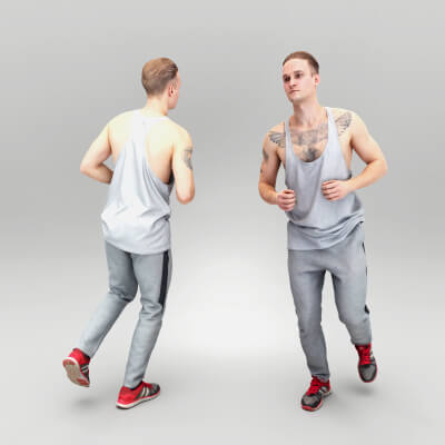 Young Man Running 415 - 3D Model by deep3dstudio