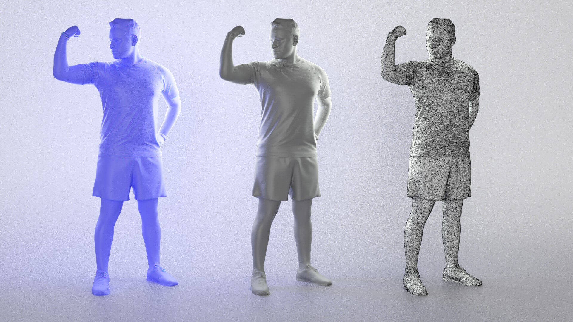 Young Man Showing His Biceps 356 - 3D Model by deep3dstudio