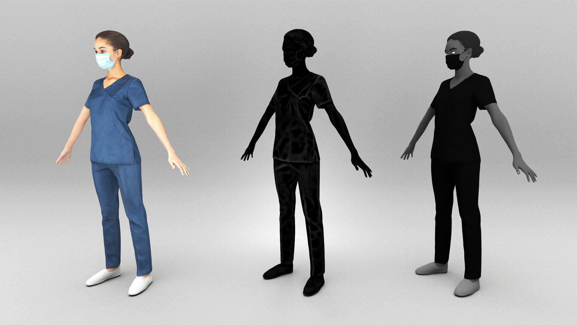 Young Nurse Ready For Animation 348 - 3D Model by deep3dstudio