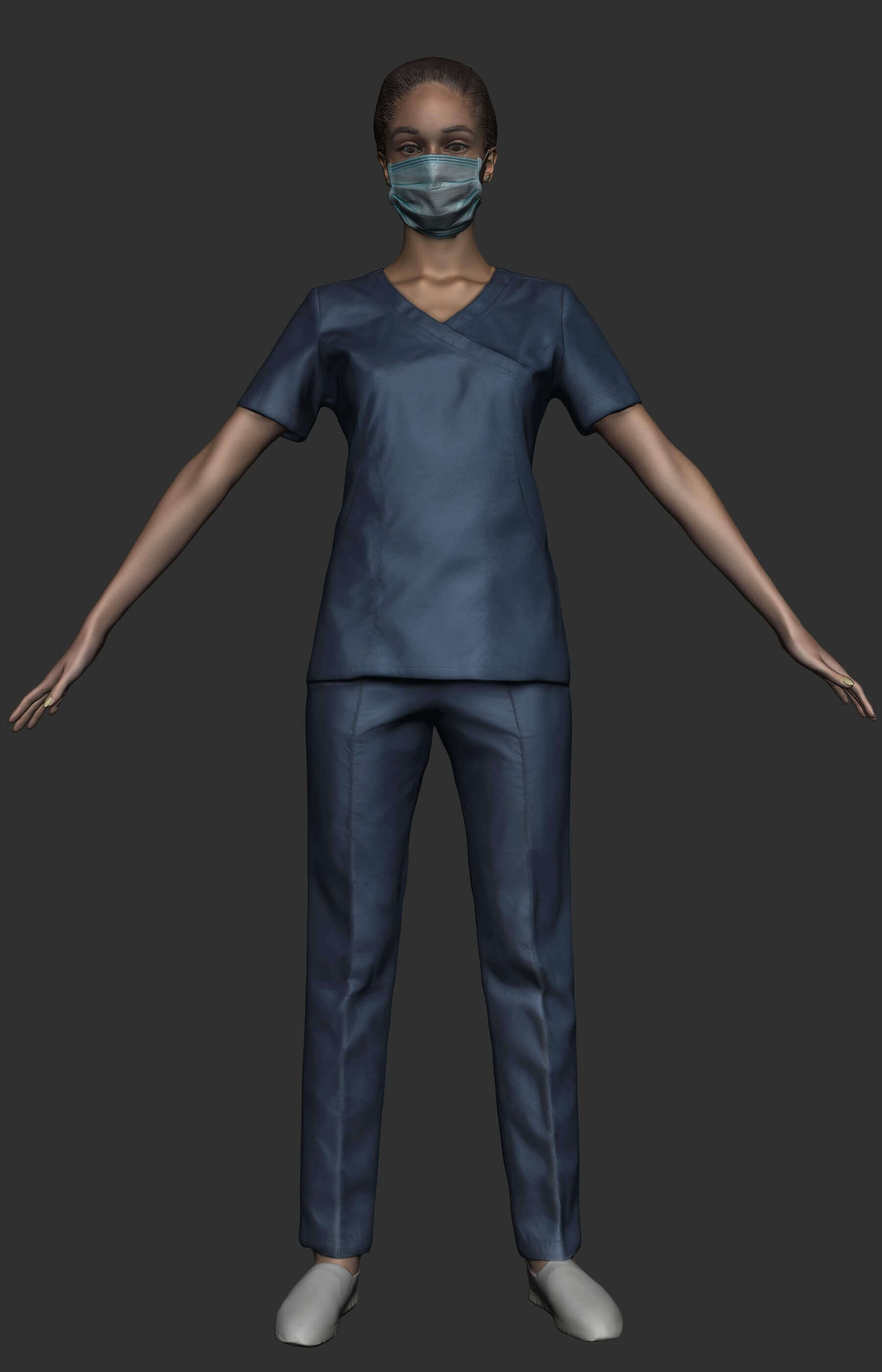 Young Nurse Ready For Animation 348 - 3D Model by deep3dstudio