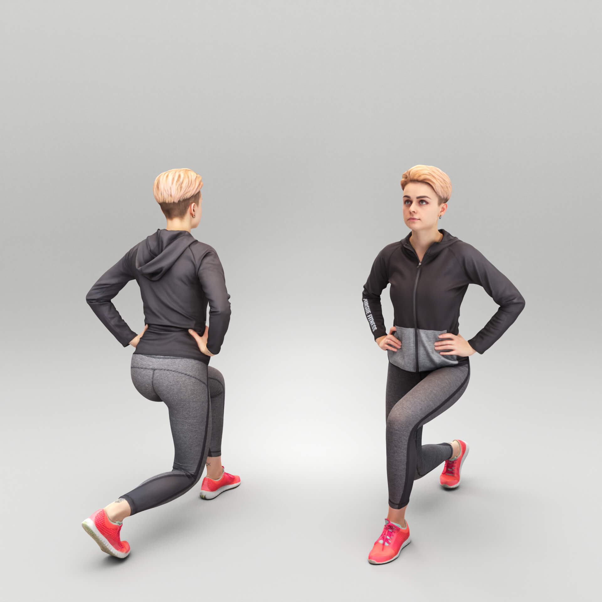 Young Woman Doing Workout 432 - 3D Model by deep3dstudio