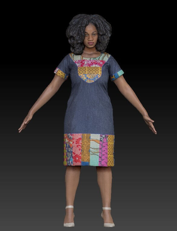 Young Woman In African National Dress 296 - 3D Model by deep3dstudio