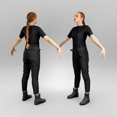 Young Woman in Casual Clothes Ready for Animation 445 - 3D Model by ...