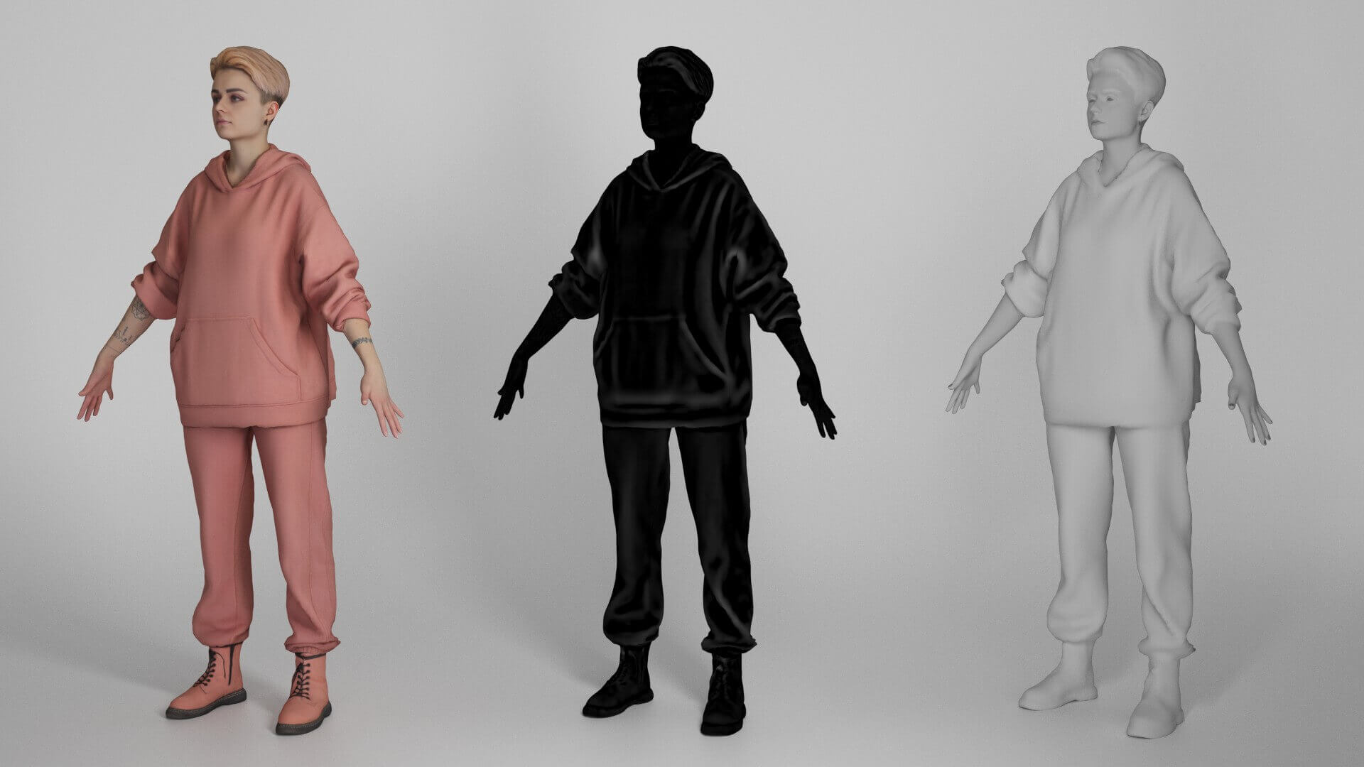 Young Woman In Tracksuit Ready For Animation 302 - 3D Model by deep3dstudio