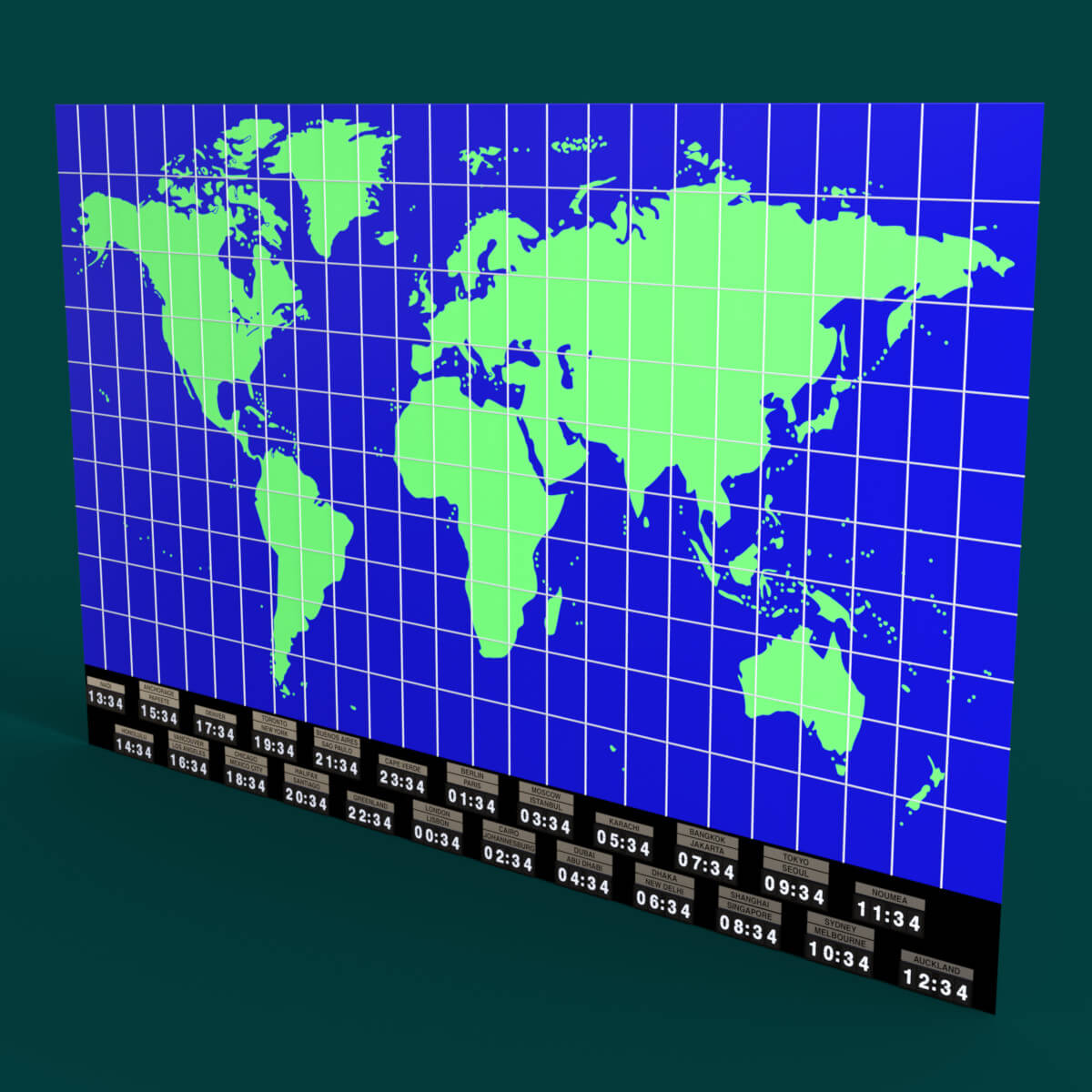 World Map Clocks - Free Daz Content by deepred