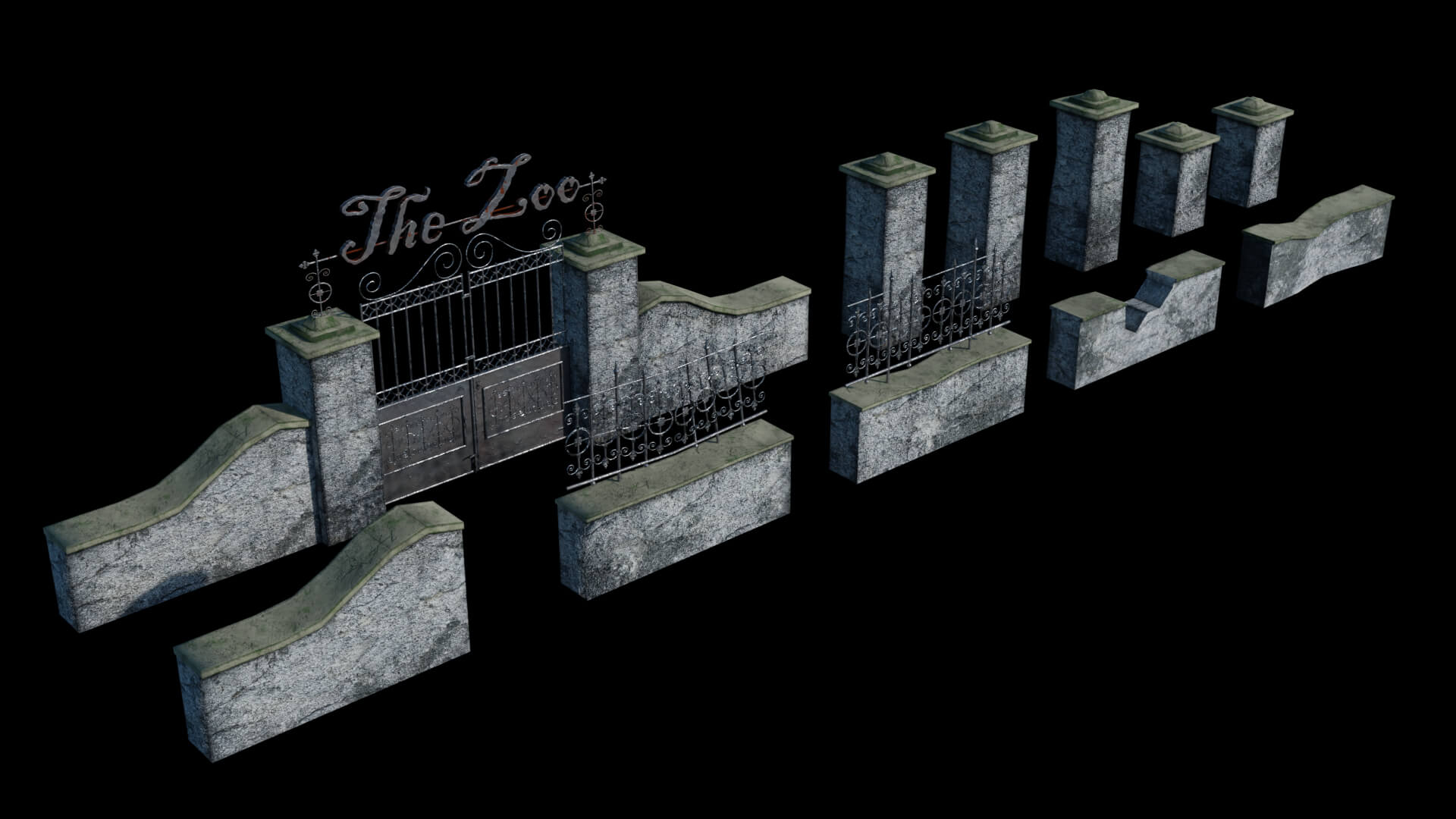 Abandoned Zoo - Asset Pack 3D Model by deezl
