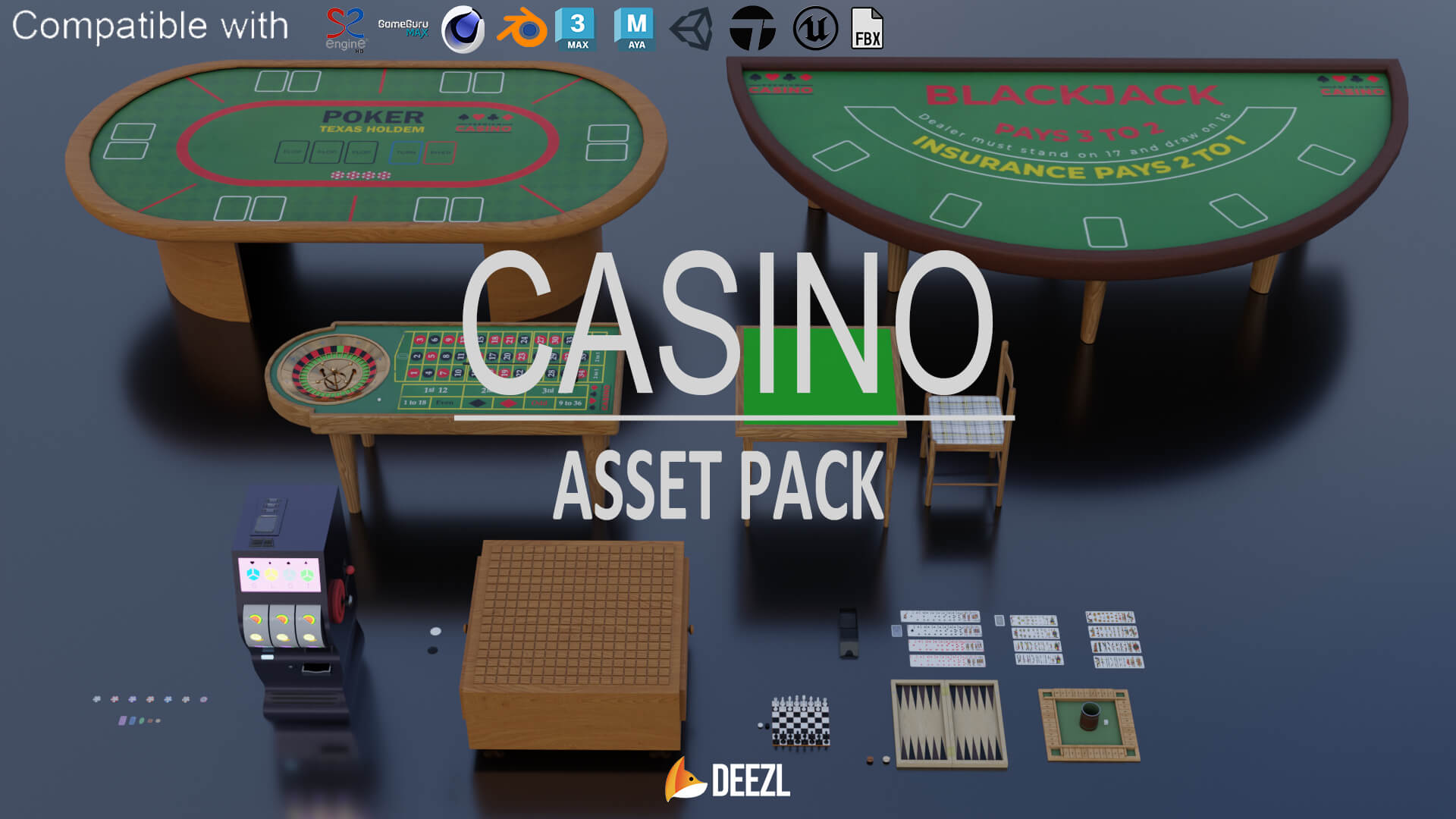 Casino - Asset Pack 3D Model by deezl
