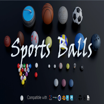 Sport Balls - Asset Pack 3D Model by deezl