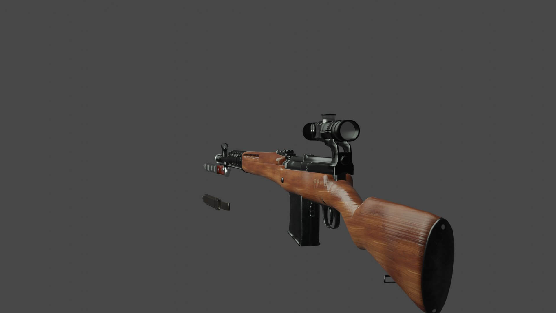 WWII SVT-40 with Detachable Scope and Bayonet 3D Model by Defer94