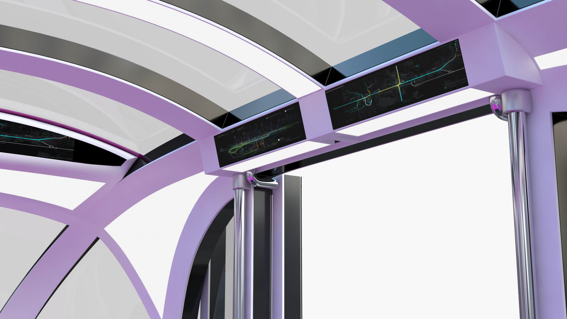 Autonomous City Shuttle Bus Pink - 3D Model by defost