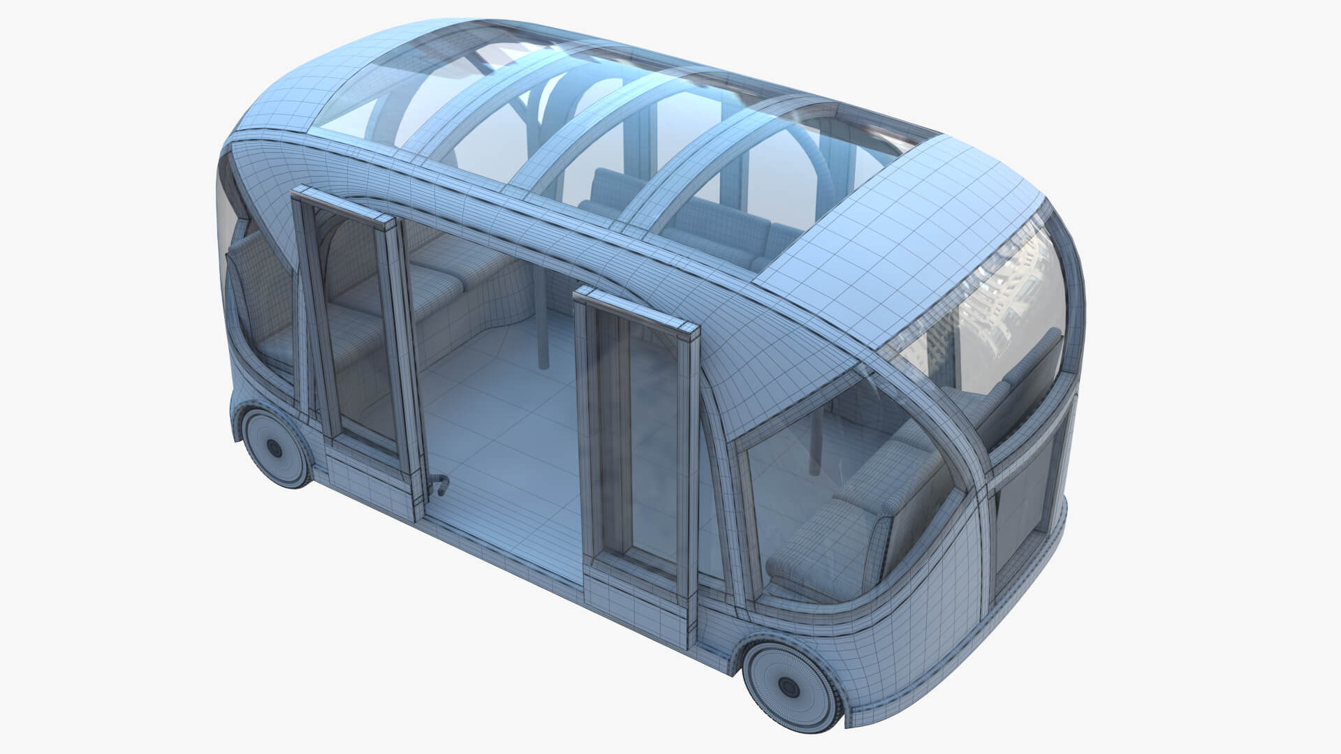 Autonomous City Shuttle Bus Pink - 3D Model by defost