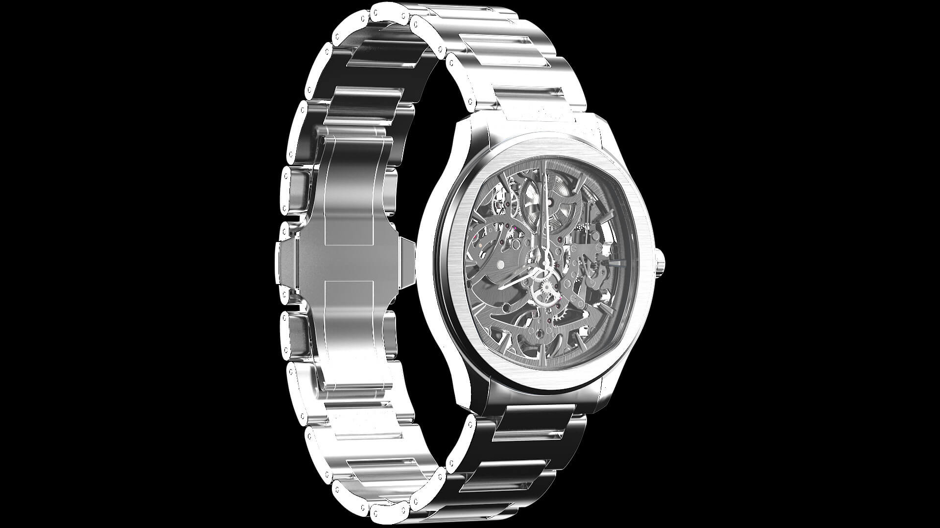 Piaget Polosteel Automatic Skeleton Watch - 3D Model by defost