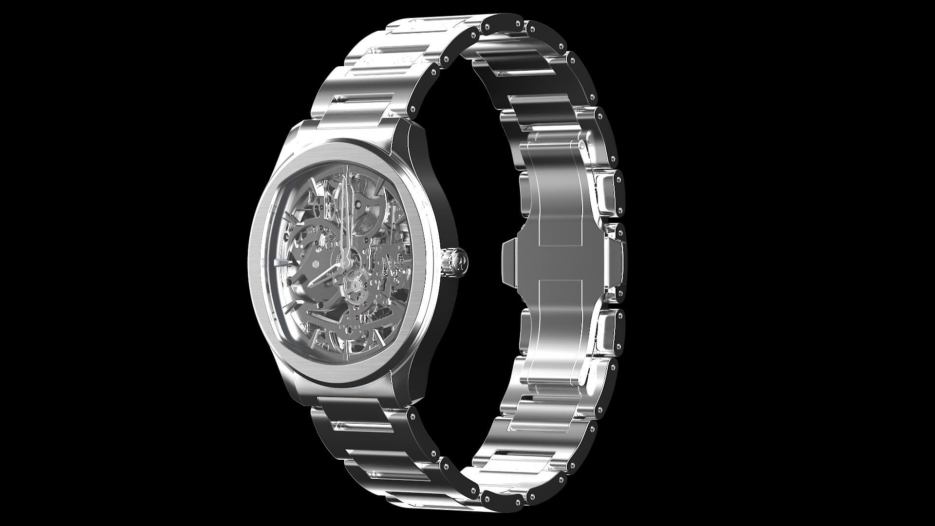 Piaget Polosteel Automatic Skeleton Watch - 3D Model by defost